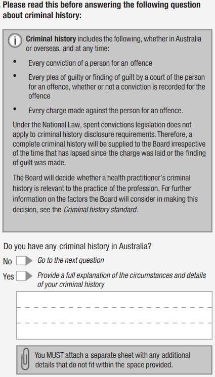 APHRA Registration - Disclosure of Criminal Offences - MDA National